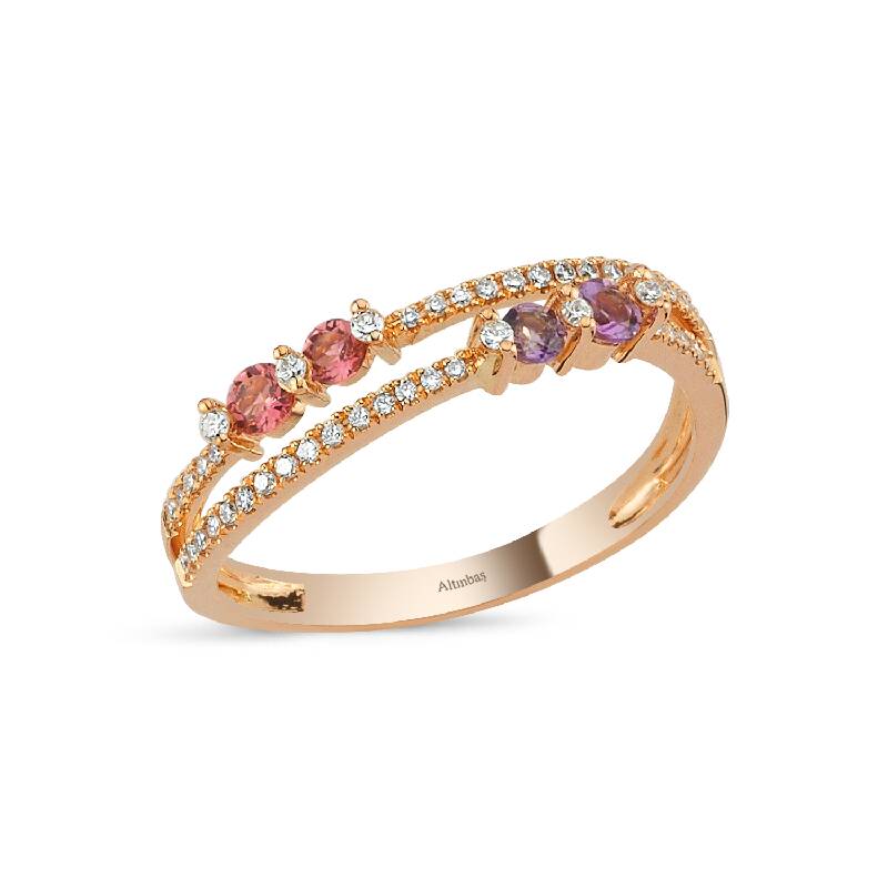 Pırlanta Ametist Yüzük