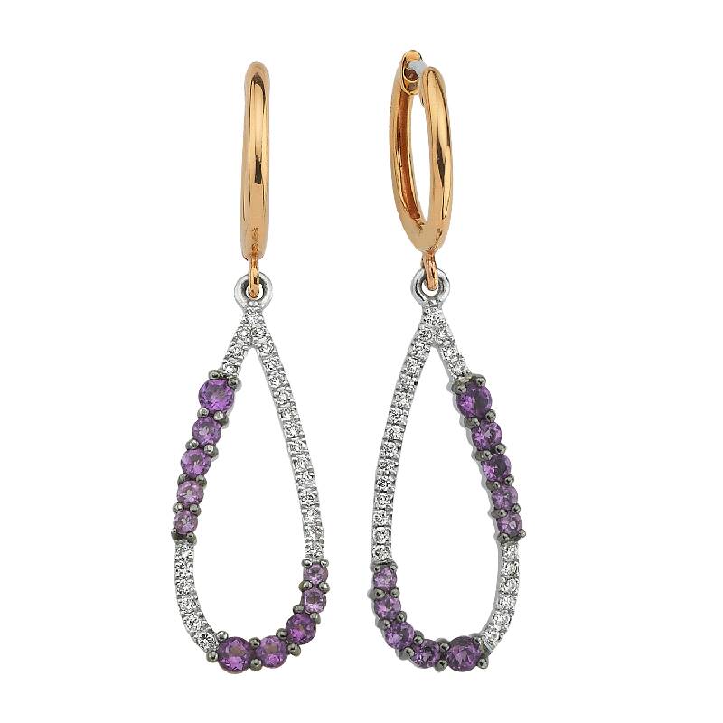 Pırlanta Ametist Küpe