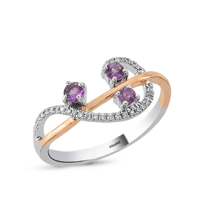 Pırlanta Ametist Yüzük