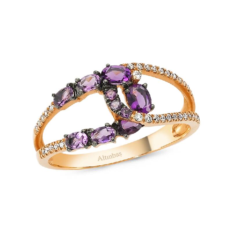 Pırlanta Ametist Yüzük