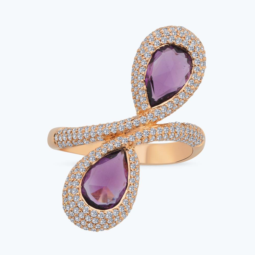 Pırlanta Ametist Yüzük