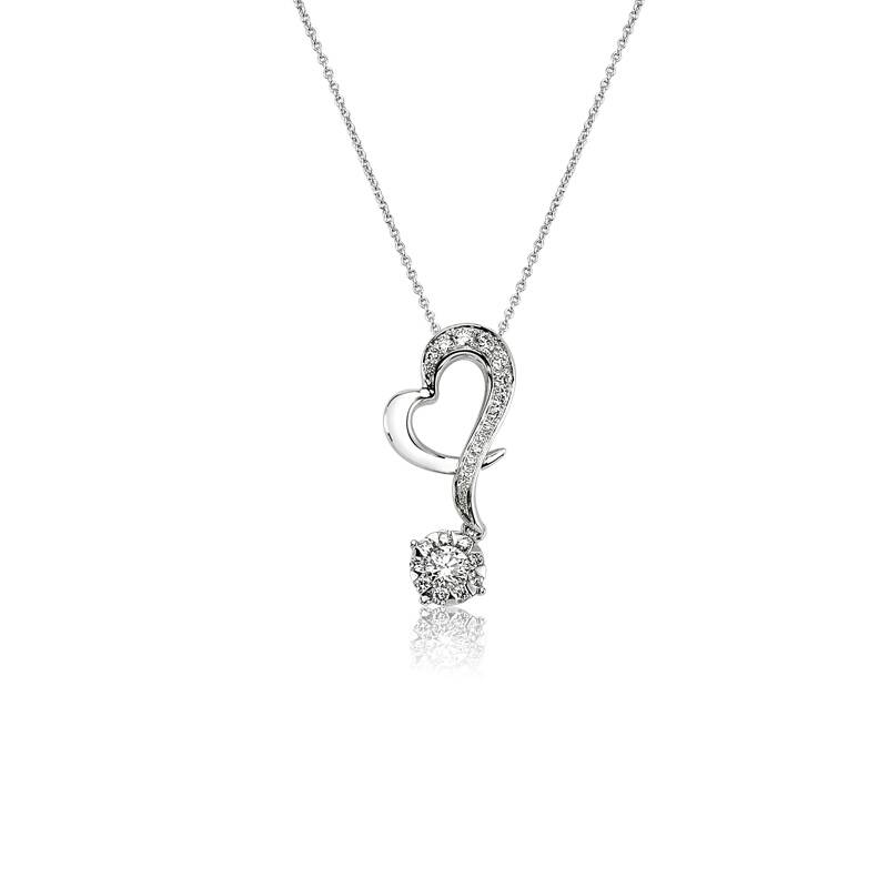 Pırlanta Kalp Kolye