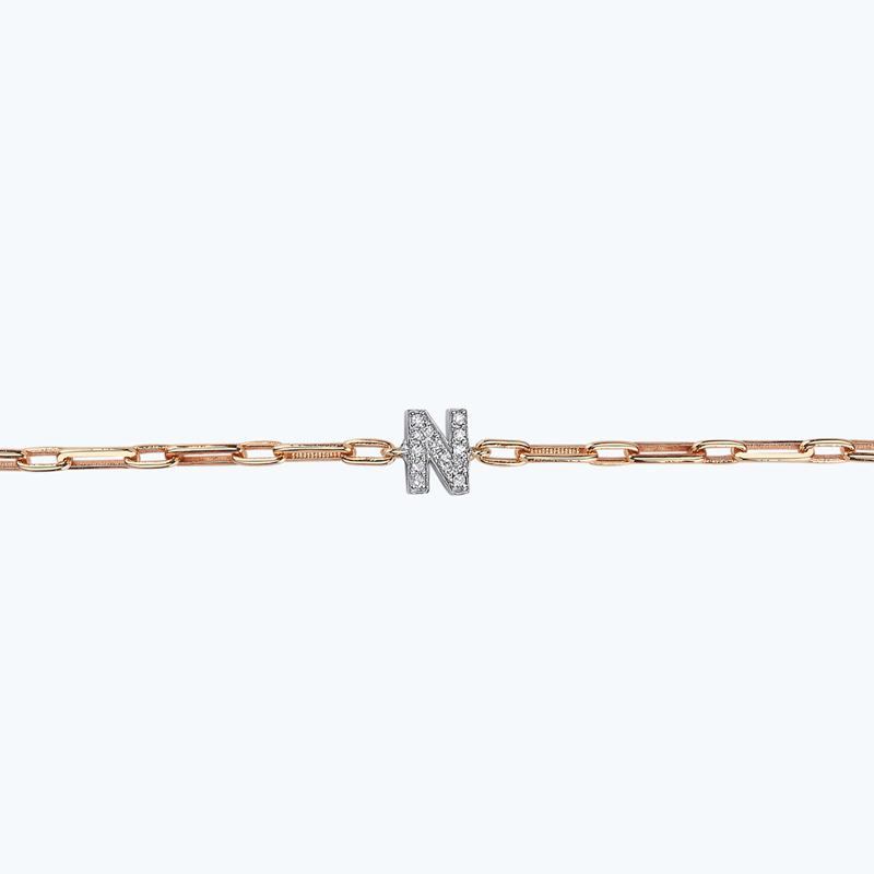 Pırlanta N Harfi Bileklik