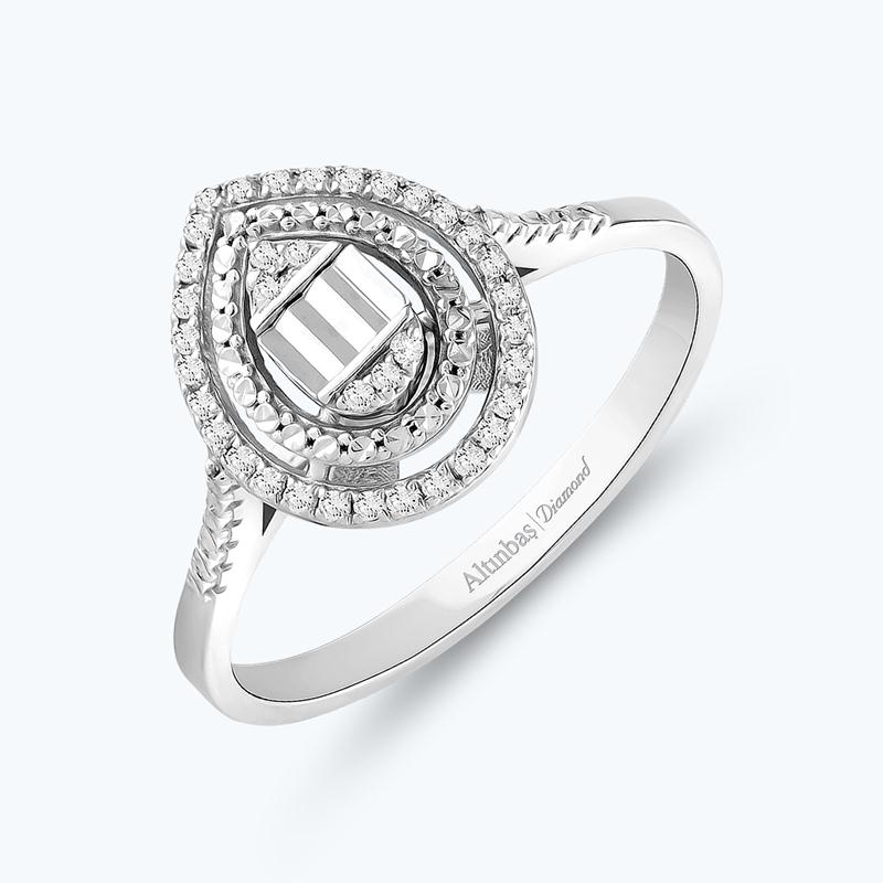 Pırlanta Damla Baget Yüzük