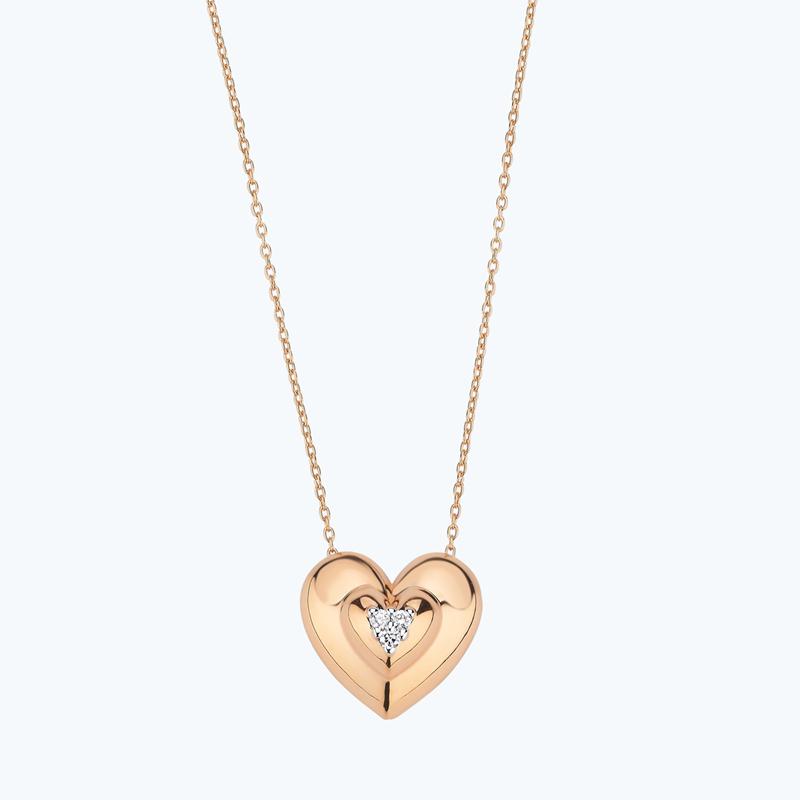 Pırlanta Kalp Kolye