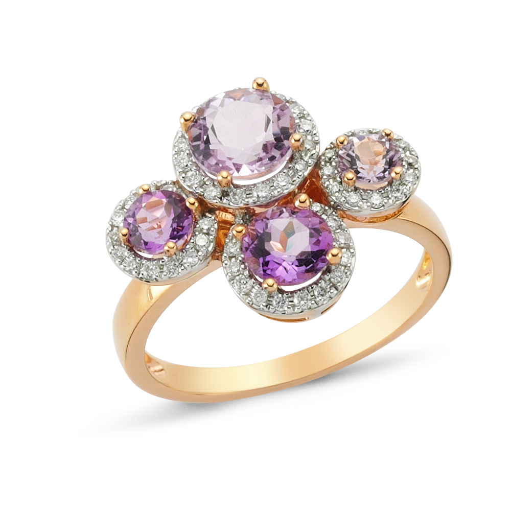 Pırlanta Ametist Yüzük