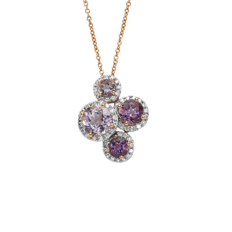 Pırlanta Ametist Kolye