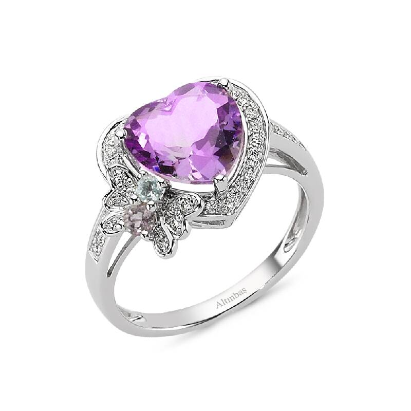 Pırlanta Flora Ametist Yüzük