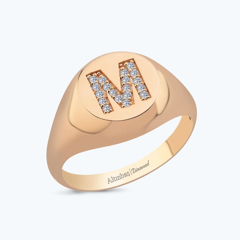 Pırlanta M Harfi Yüzük