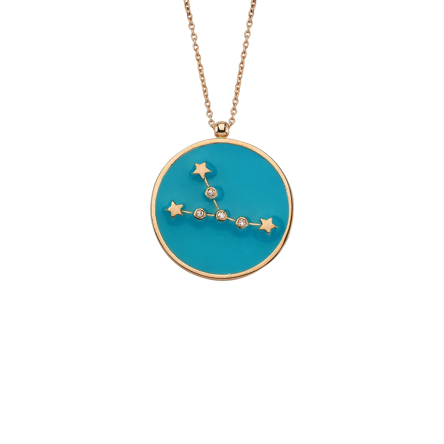 Pırlanta Boğa Burcu Yıldız Haritası Kolye