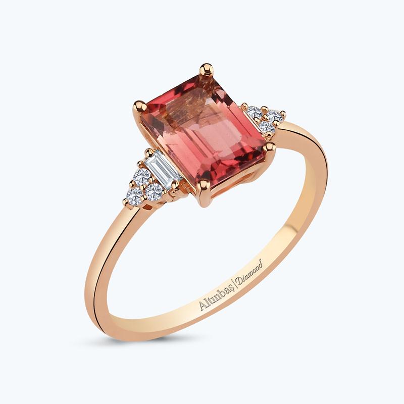 Pırlanta Turmalin Taşlı Yüzük