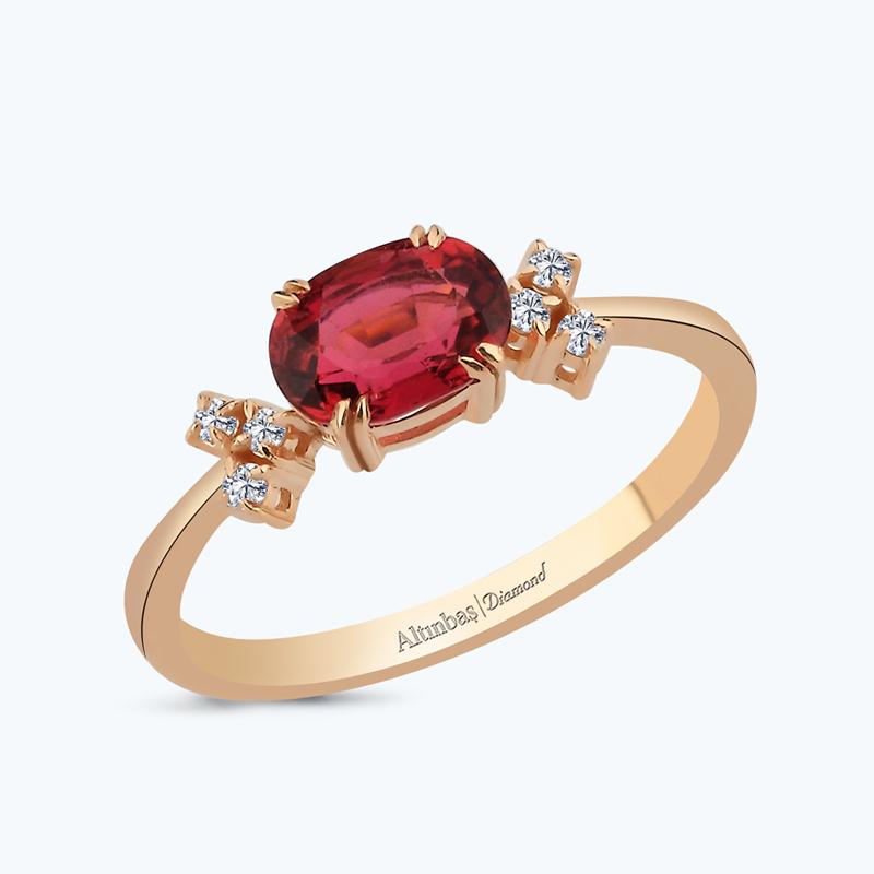 Pırlanta Turmalin Taşlı Yüzük