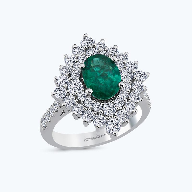 Pırlanta Oval Taşlı Yüzük