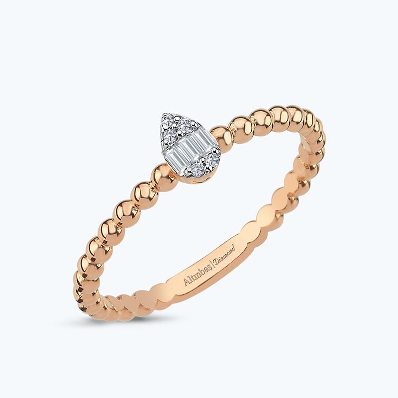 Pırlanta Baget Damla Yüzük