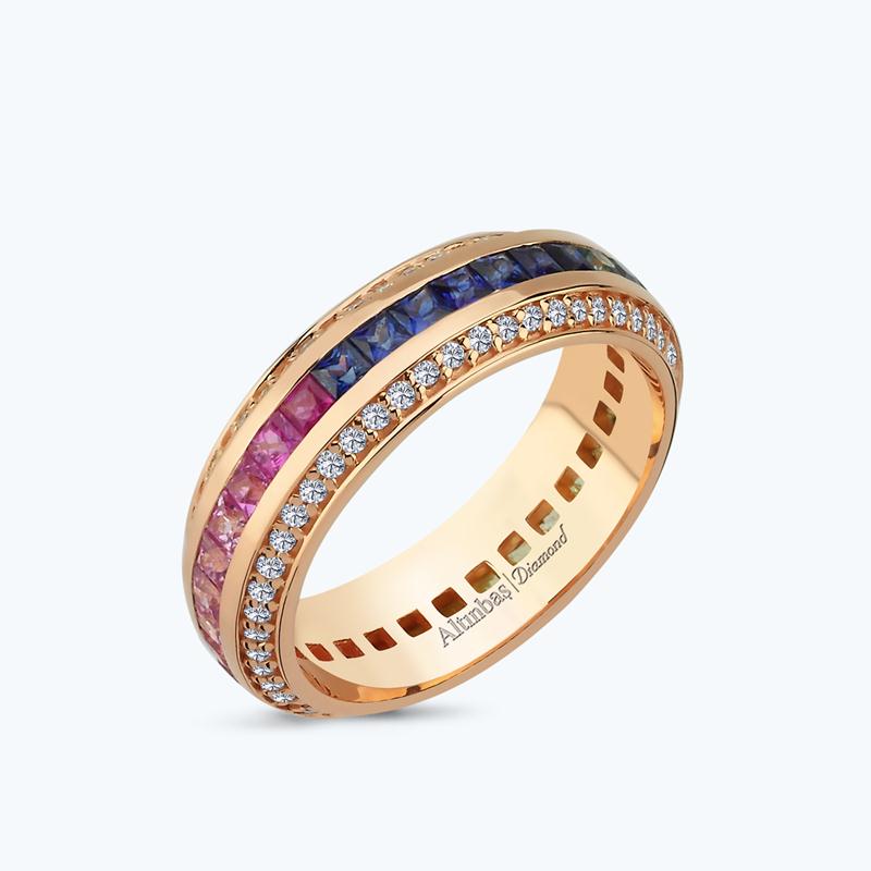 Pırlanta Safir Tamtur Yüzük