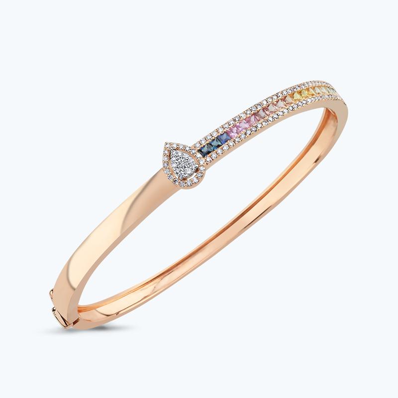 Pırlanta Safir Damla Bilezik