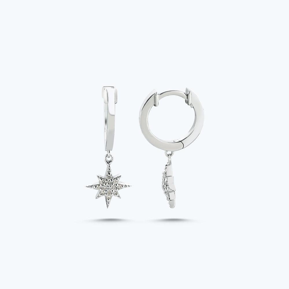 Pırlanta Kutup Yıldızı Küpe