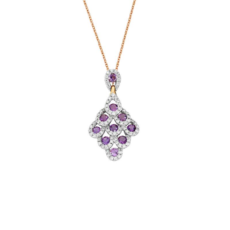 Pırlanta Ametist Kolye