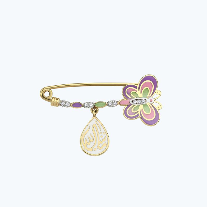 Pırlanta Bebek Kelebek İğne