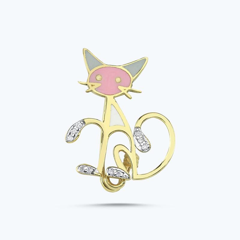 Pırlanta Bebek Kedi İğne