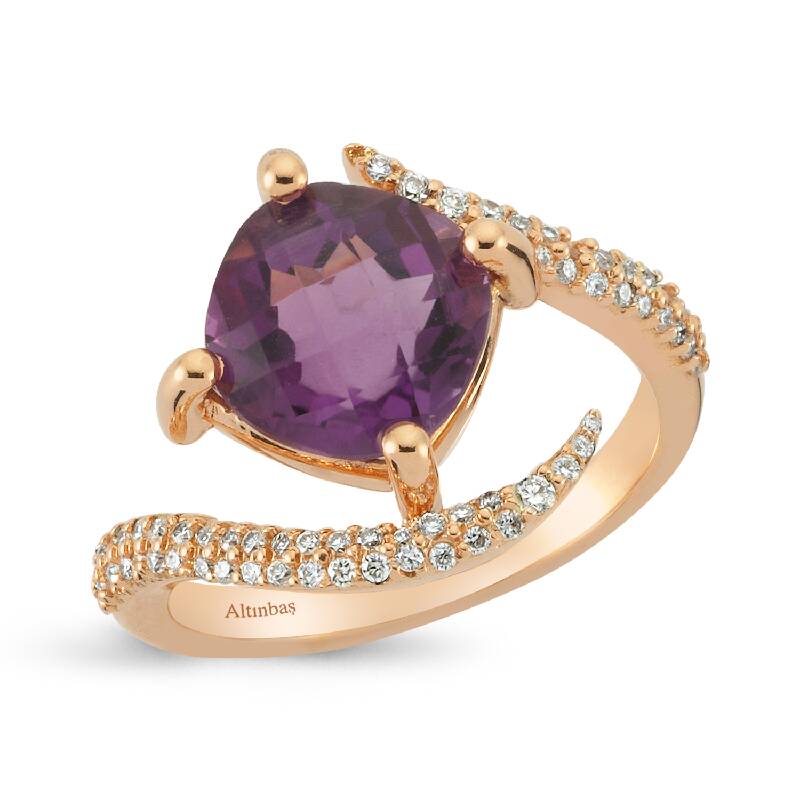 Pırlanta Ametist Yüzük