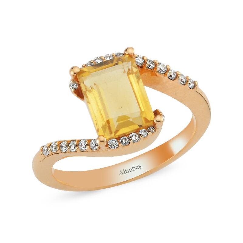 Pırlanta Sitrin Yüzük