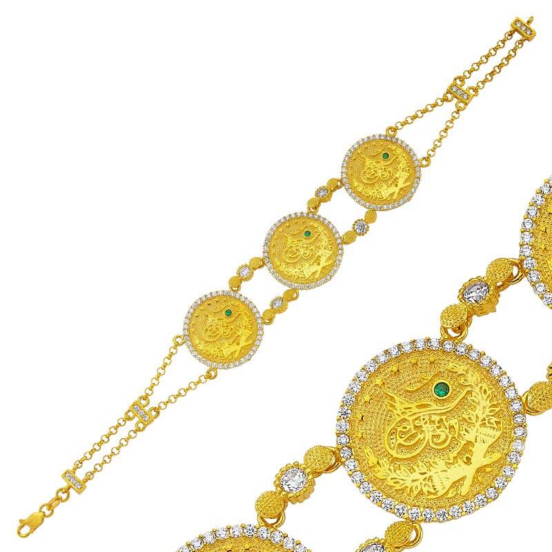 22 Ayar Altın Tuğralı Bileklik