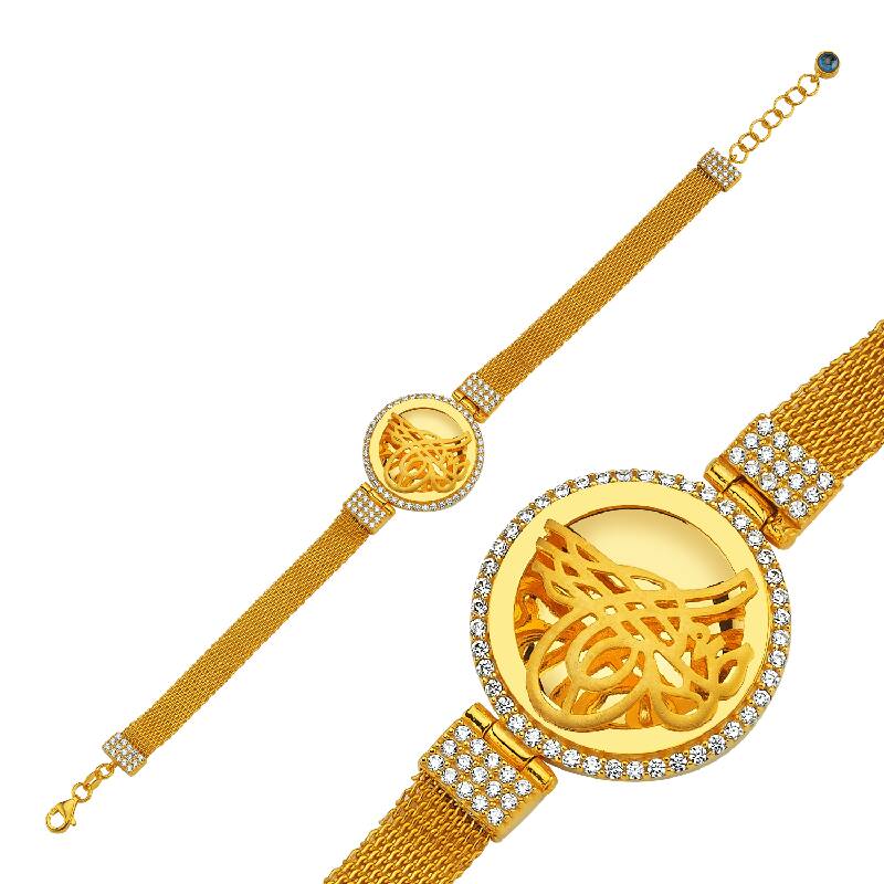 22 Ayar Altın Tuğralı Bileklik