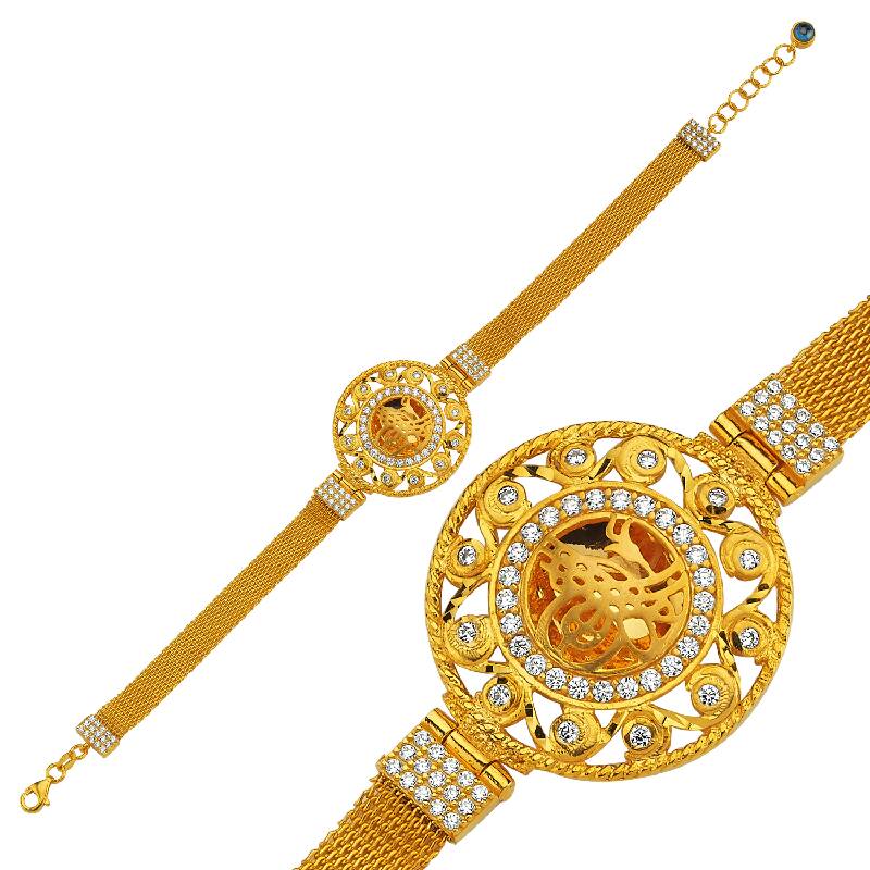 22 Ayar Altın Tuğralı Bileklik