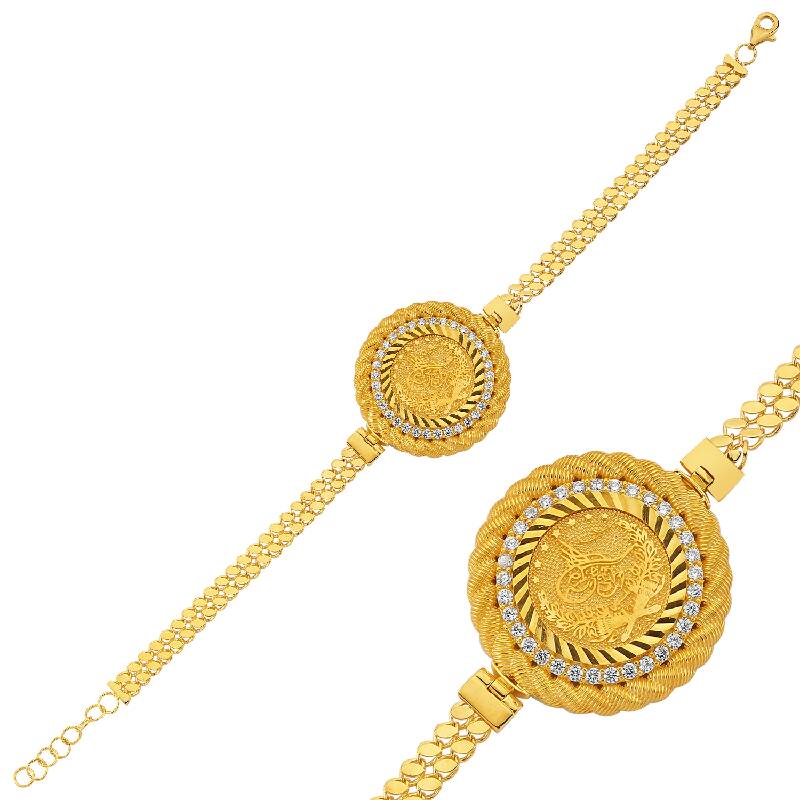 22 Ayar Altın Tuğralı Bileklik