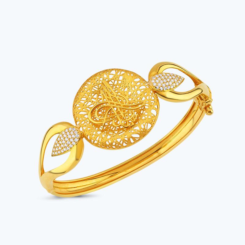 22 Ayar Altın Tuğralı Bilezik