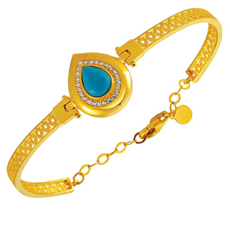 22 Ayar Altın Renkli Taşlı Bilezik