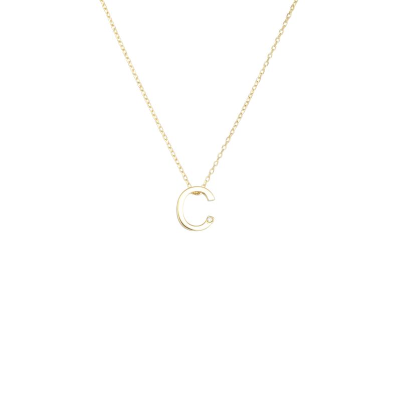 Altın C Harfi Kolye