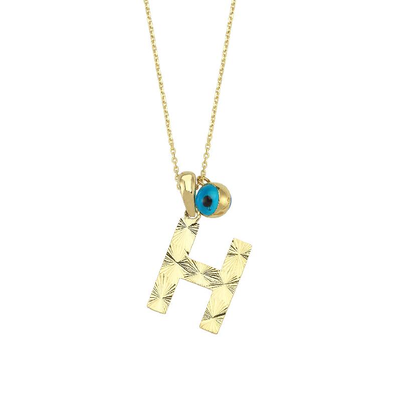 Altın H Harfi Kolye