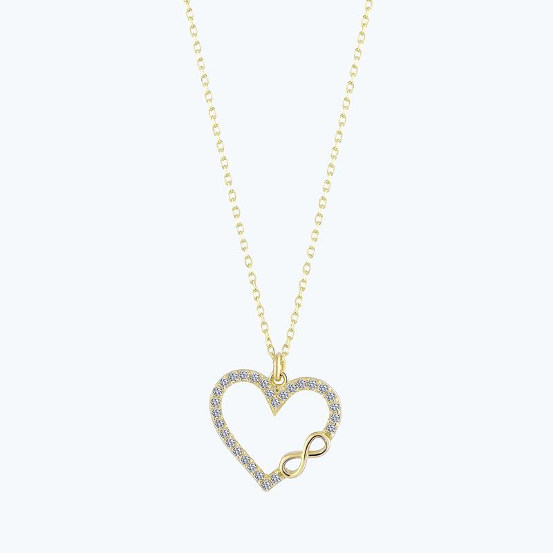 Altın Kalp Sonsuzluk Kolye