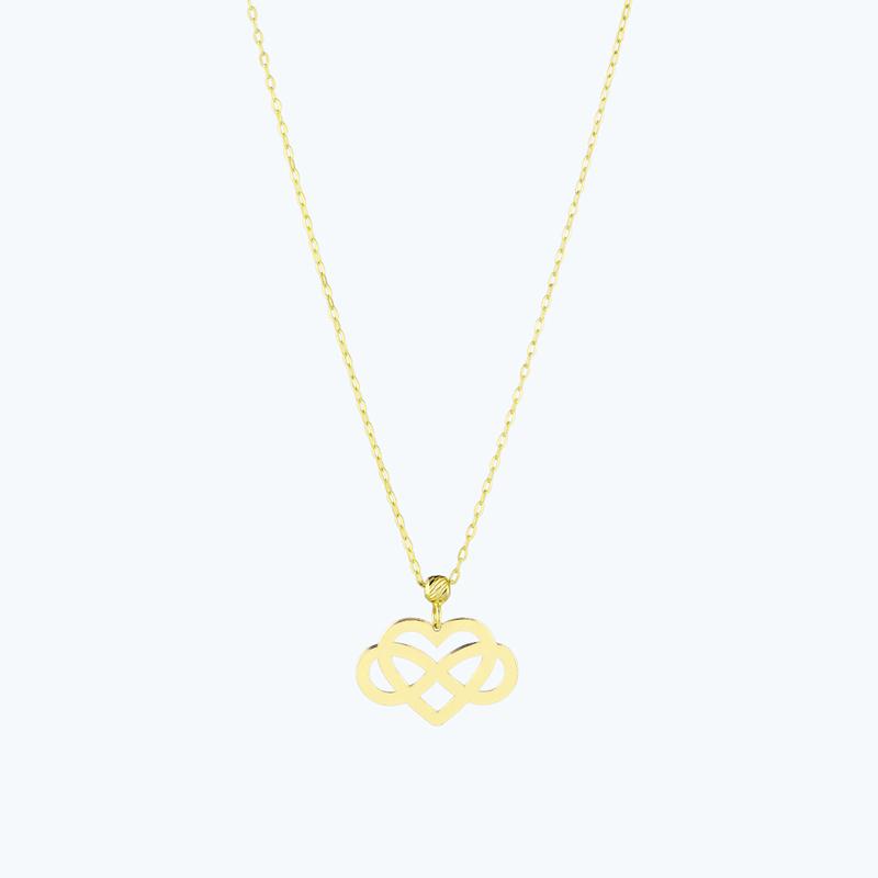 Altın Kalp Sonsuzluk Kolye