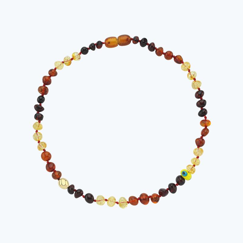 Altın Kehribar Bebek Kolye