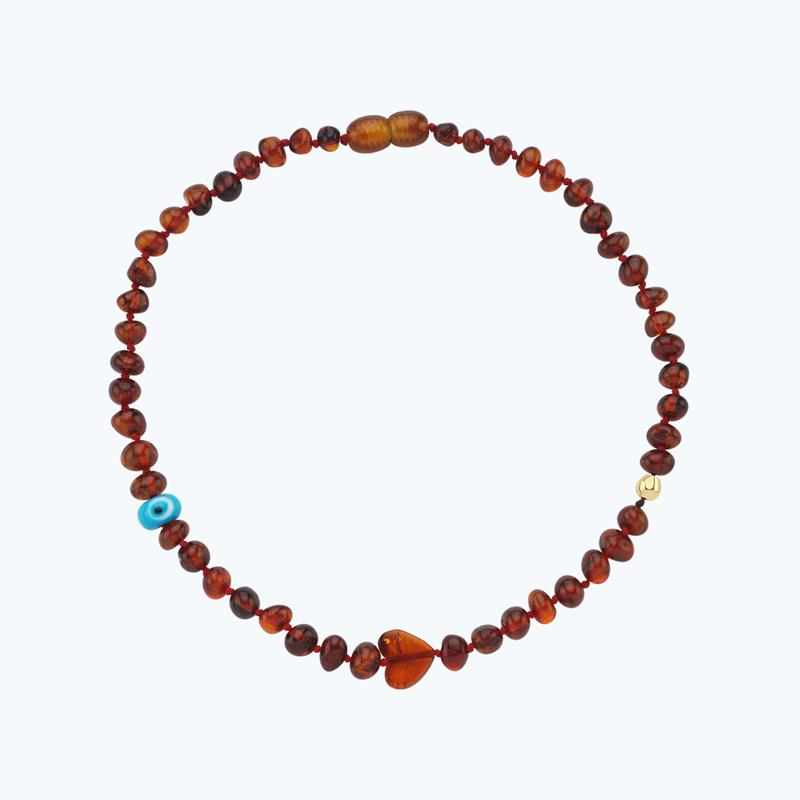 Altın Kehribar Bebek Kolye