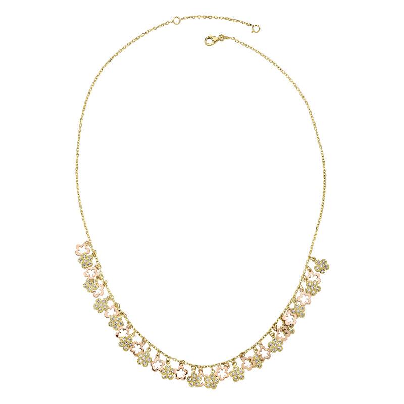 Altın Sallantılı Zincir Çiçek Kolye