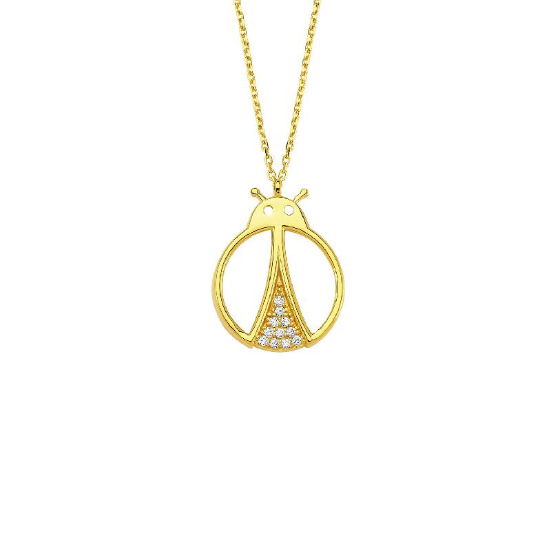 22 Ayar Altın Uğur Böceği Kolye