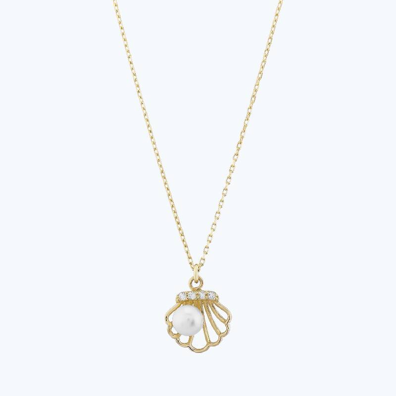 Altın İncili İstiridye Kolye