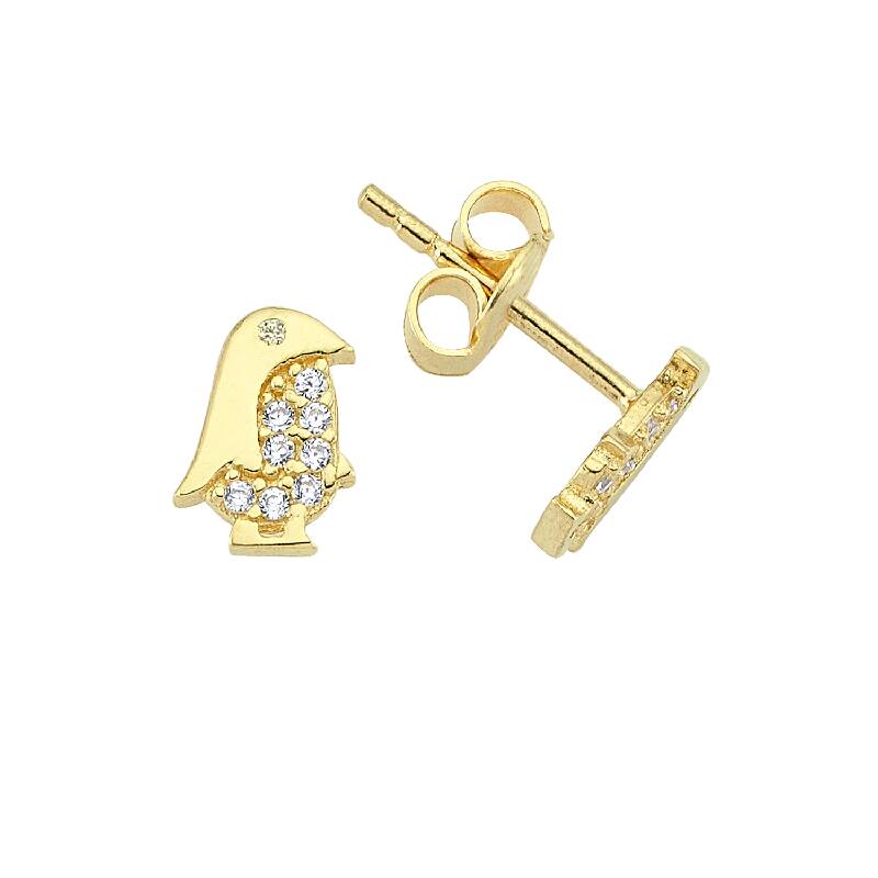 Altın Çocuk Penguen Küpe