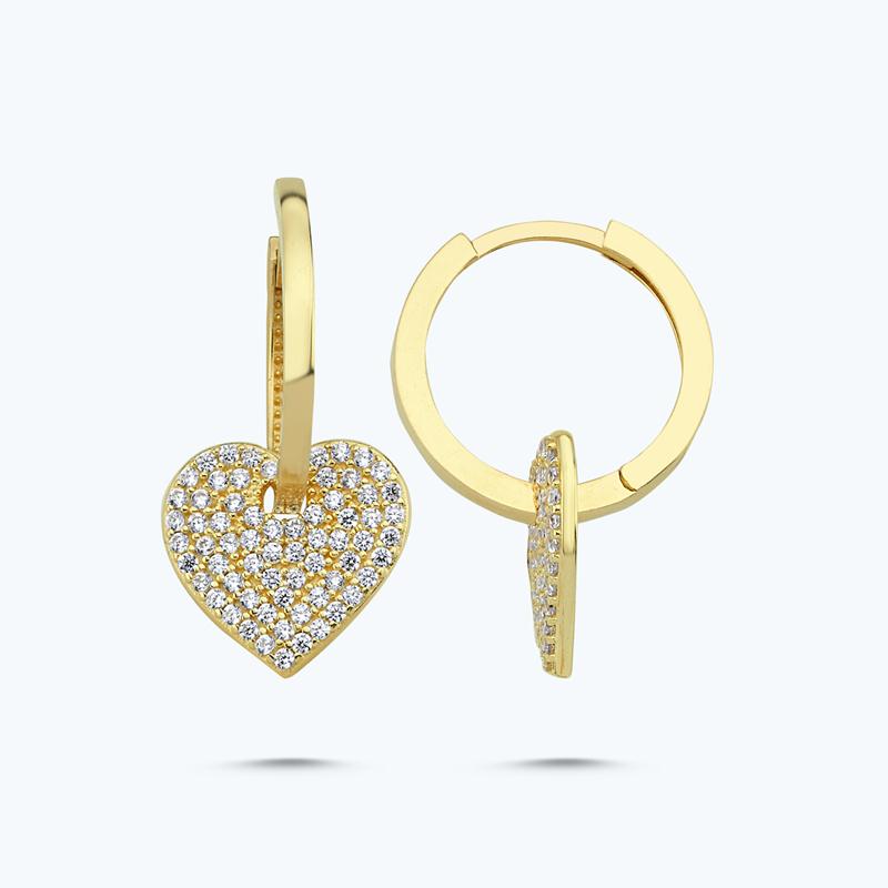 Altın Halka Kalp Küpe