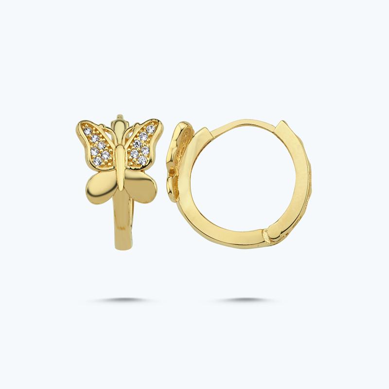 Altın Halka Kelebek Küpe