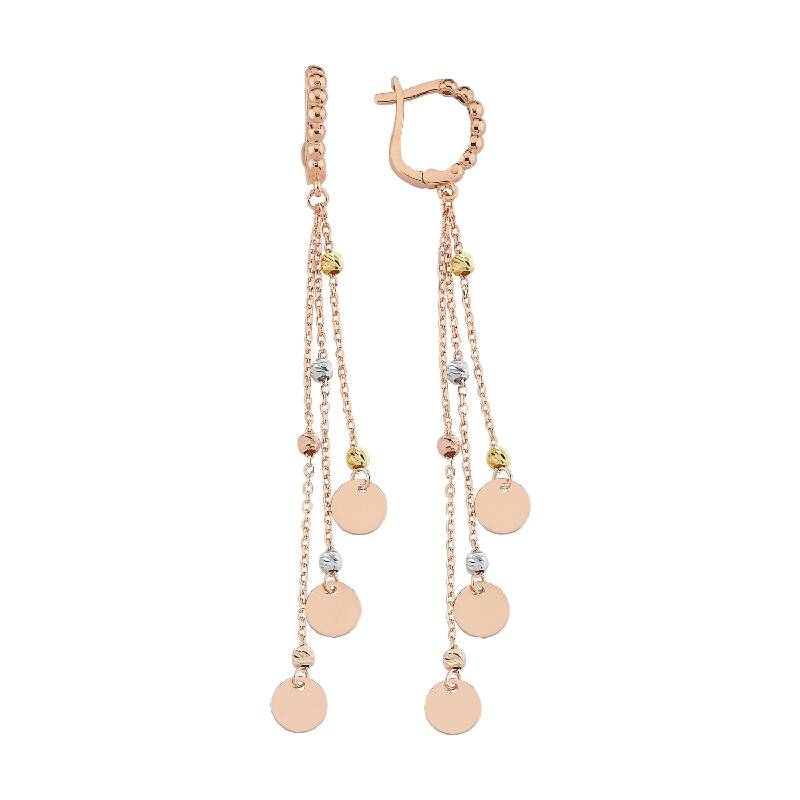 Altın Zincirli Dorika Toplu Küpe