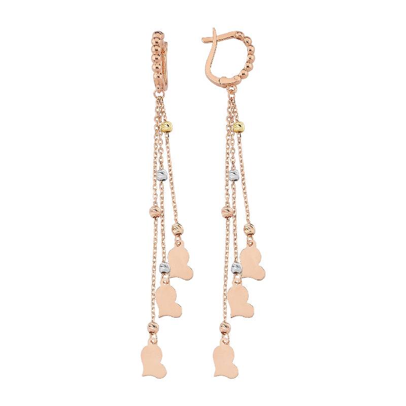 Altın Zincirli Kalp Küpe