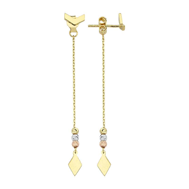 Altın Zincirli Dorika Toplu Küpe