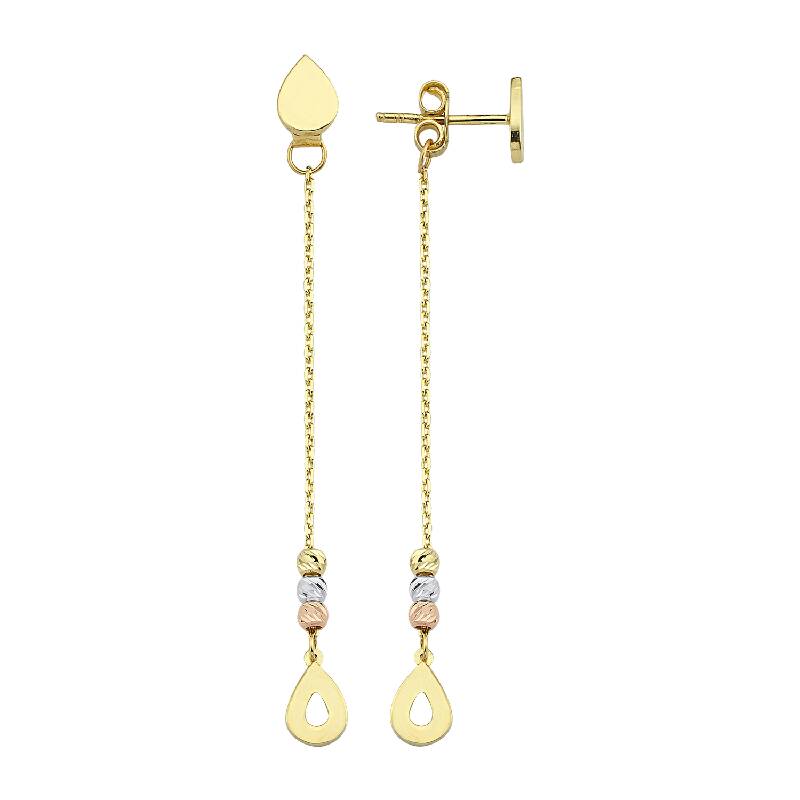 Altın Sallantılı Dorika Toplu Damla Küpe