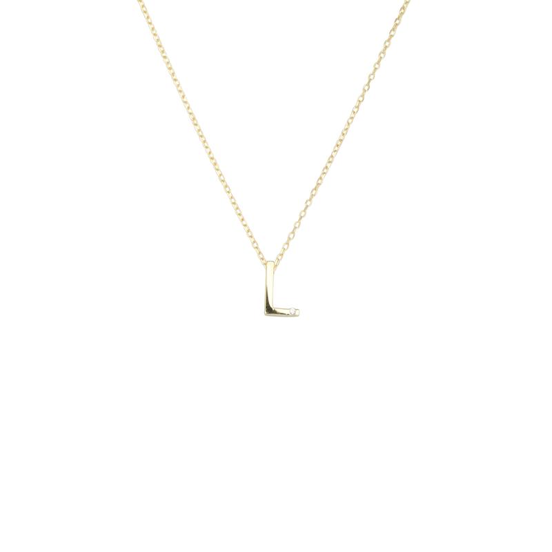 Altın L Harfi Kolye