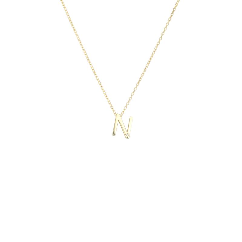 Altın N Harfi Kolye